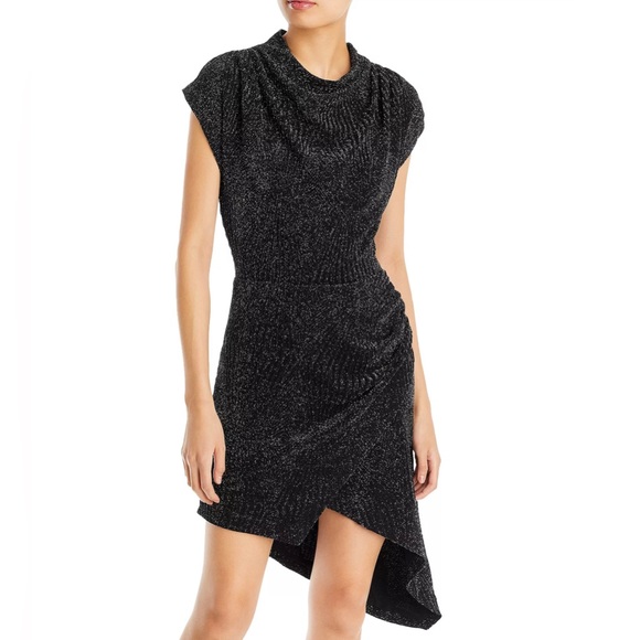 FARM Rio | Dresses | Iro Ukari Metallic Asymmetric Rib Nit Dress In ...